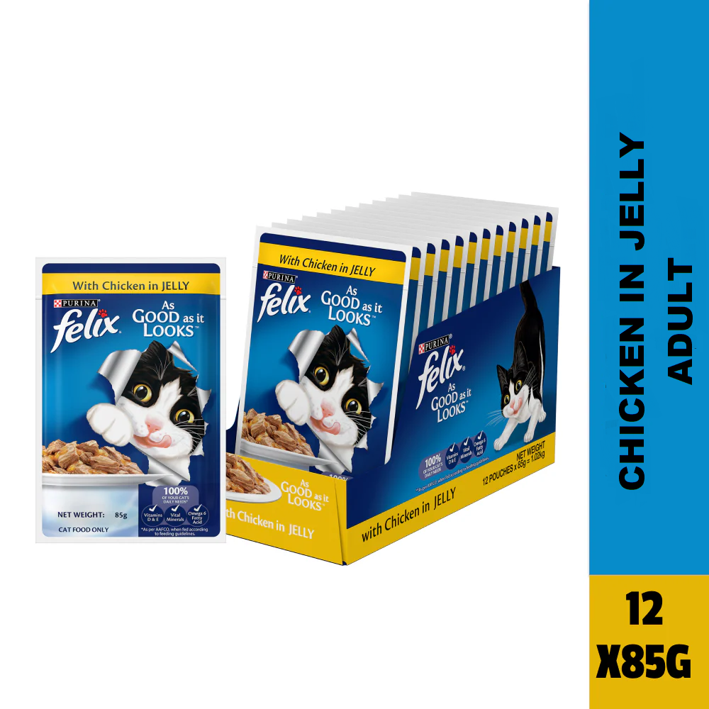 Purina Felix Chicken in Jelly Adult Cat Wet Food 85g – Petsworld